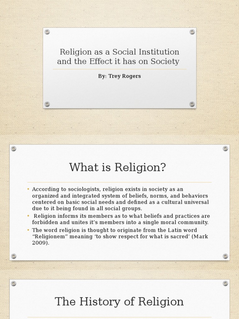 Religion As A Social Institution and The Effect | PDF | Polytheism ...