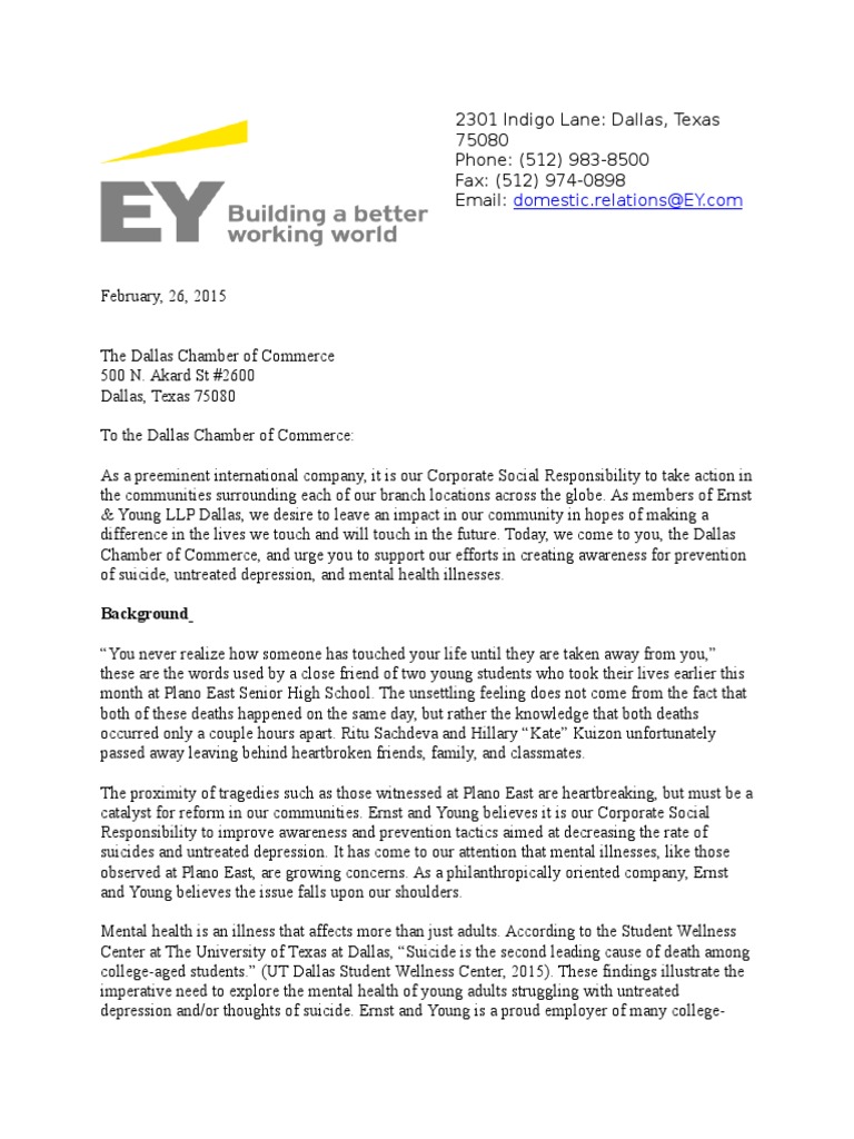 Bcom Ey Proposal | PDF | Mental Health | Depression (Mood)