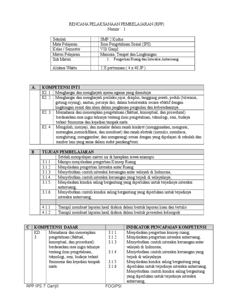 Contoh Sistematika RPP New | PDF