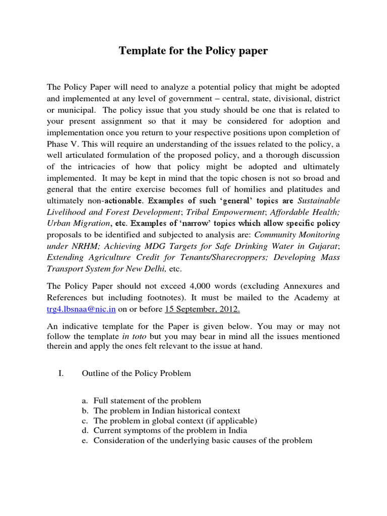 Policy Paper Guideline | PDF | Policy | Swot Analysis
