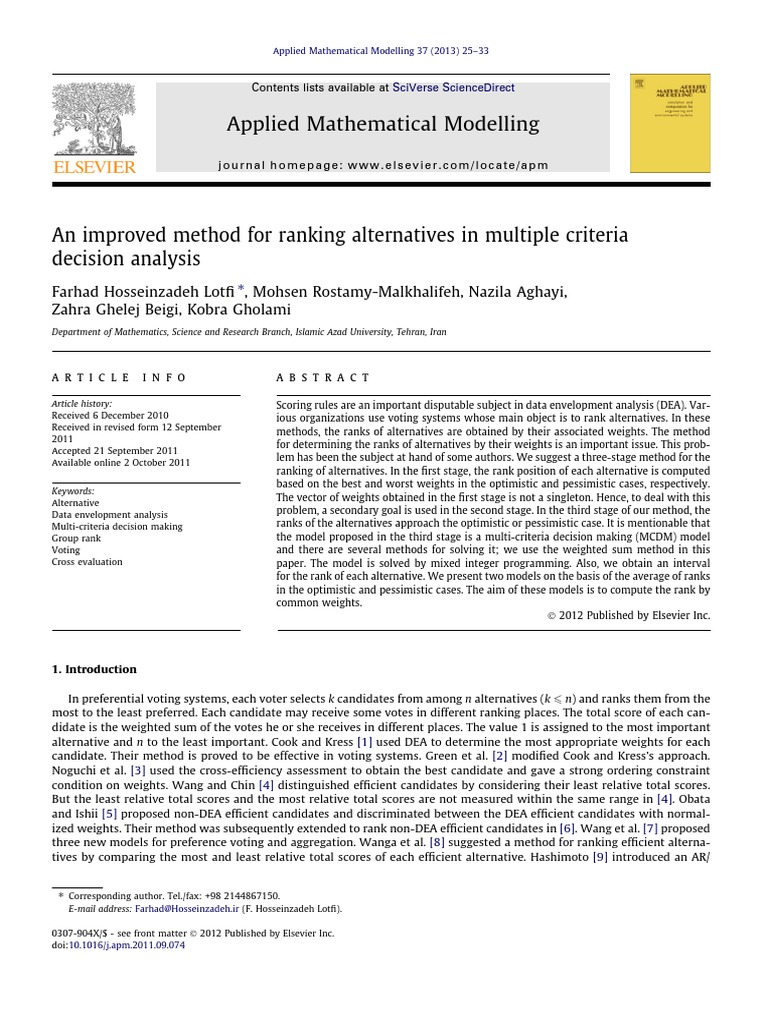 Applied Mathematical Modelling | PDF