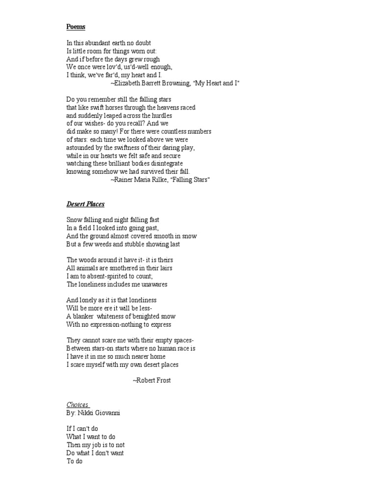 Poems: Desert Places | PDF