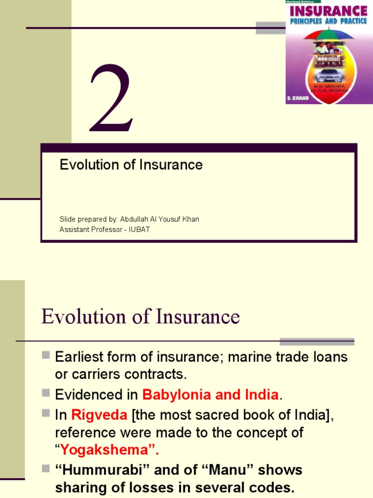 Chapter 2 [Evolution of Insurance] | Insurance | Risk