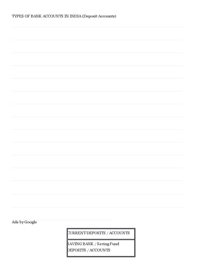 Types of Bank Accounts in India - Current, Savings, RD & FD Accounts ...