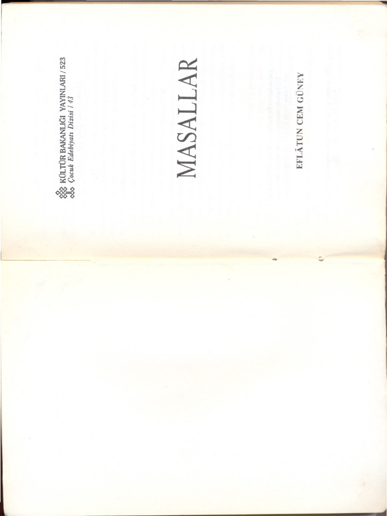 Sedef Baci (Eflatun Cem Guney - Masallar - 1992) | PDF