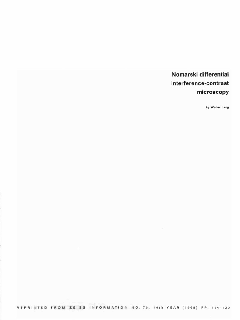 Ziess Lang Zeiss Information 70 114 120 1968 PDF | PDF | Microscopy ...