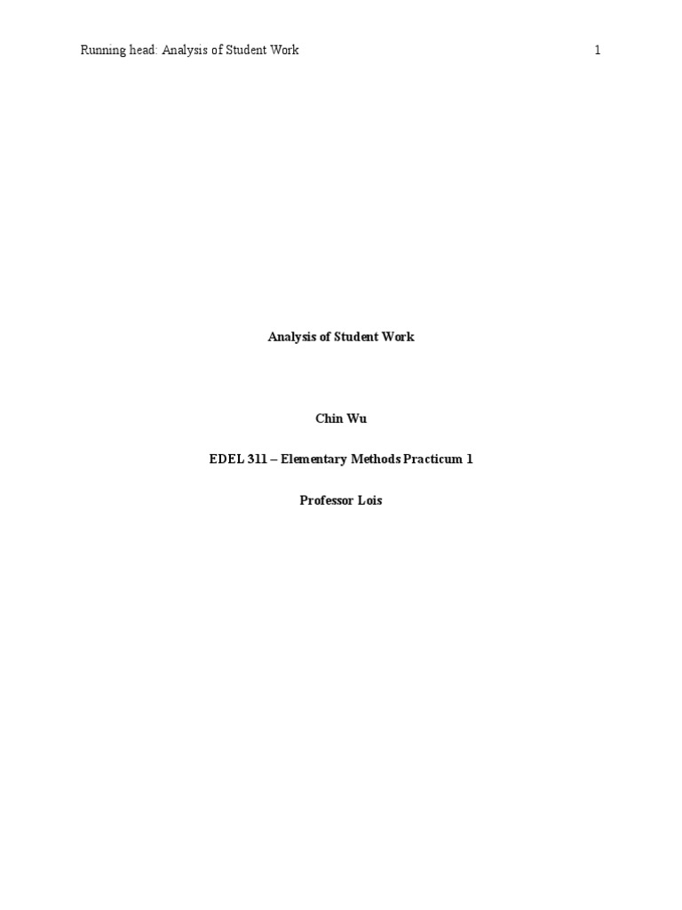 Student Work Analysis: Lara's Progress | PDF | Educational Assessment ...