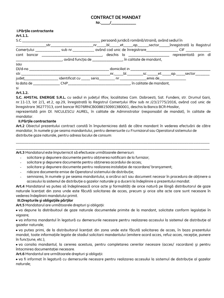 Contract de Mandat | PDF