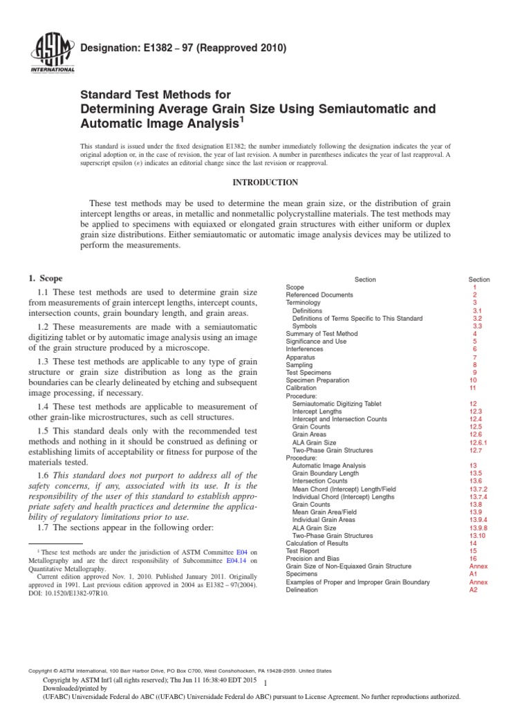 Astm - E1382 PDF | PDF | Micrograph | Microscope
