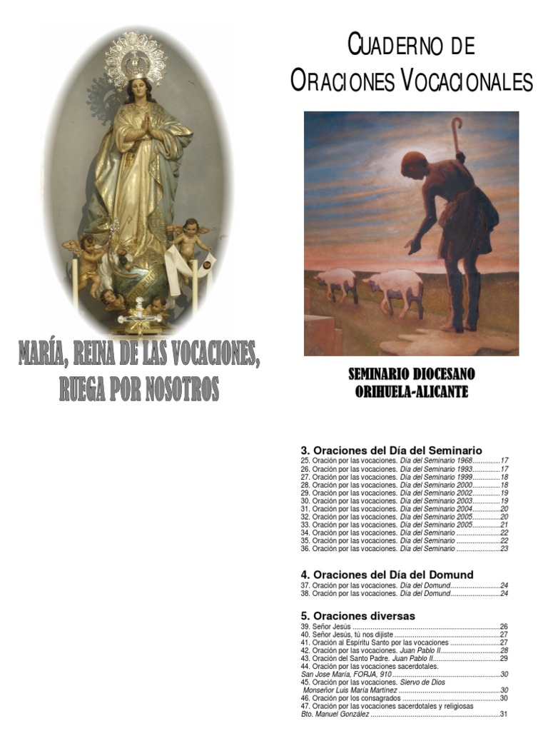 7. Oraciones vocacionales NUEVO.pdf | María, madre de Jesús | Cristo ...