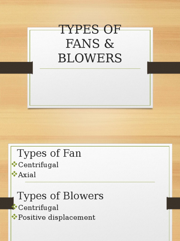Types of Fans Blowers | PDF | Mechanical Fan | Laboratory Equipment