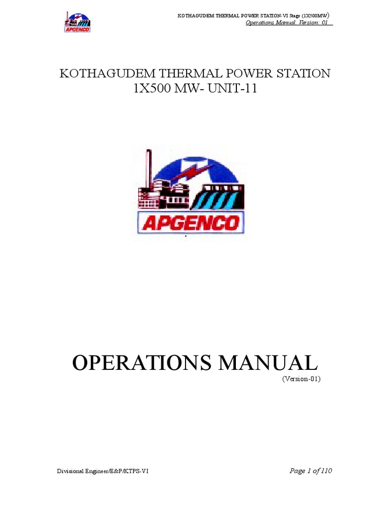 Operations Manual-Ktps, Version02 | PDF | Alternating Current | Mains ...