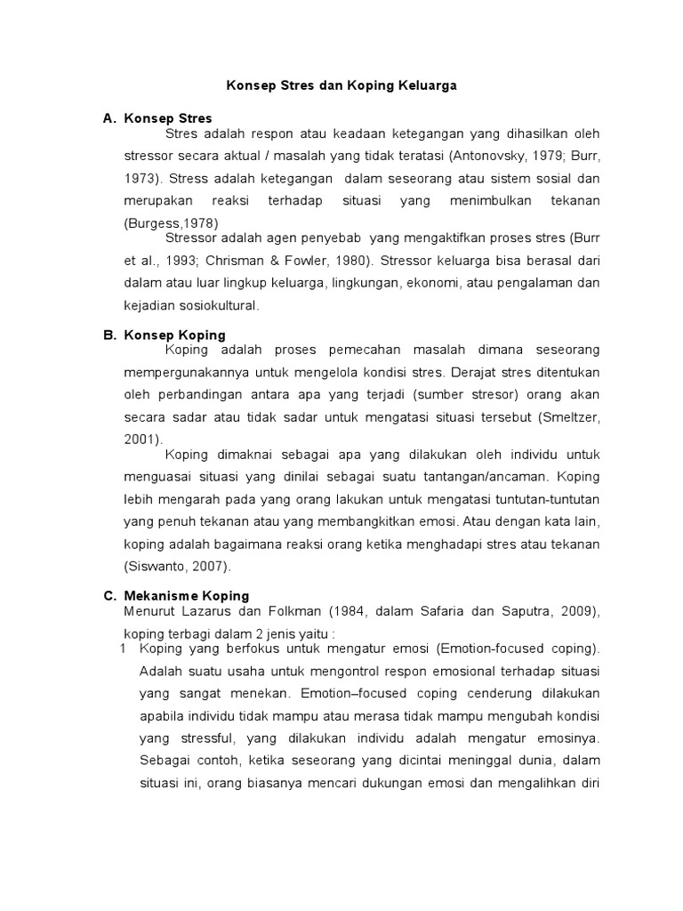 Konsep Stres Dan Koping Keluarga | PDF
