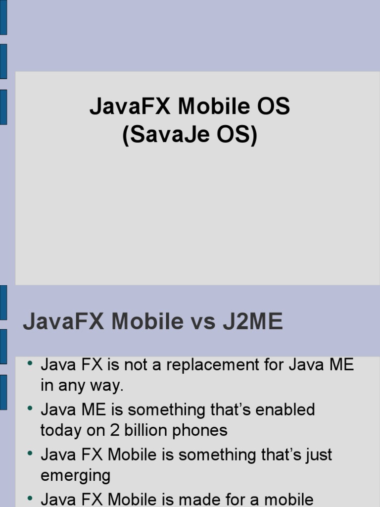 Javafx Mobile Os (Savaje Os) | PDF | Java (Programming Language ...