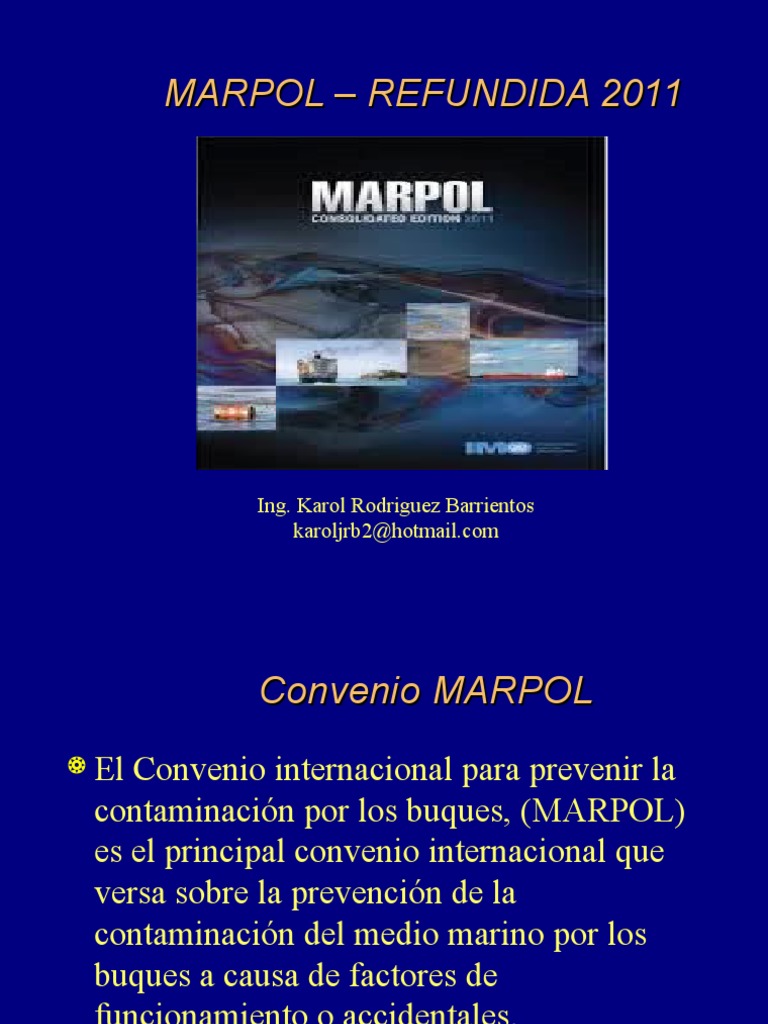 Convenio Marpol - Clases Cadetes | PDF | Transporte | Contaminación ...