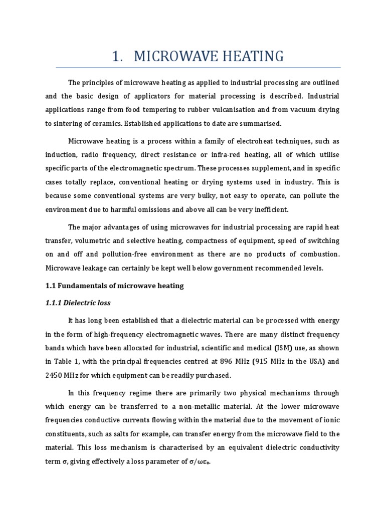 Microwav Heating Systems | PDF | Dielectric | Waveguide