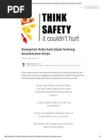 Kumpulan Kata-Kata Bijak Tentang Keselamatan Kerja | PDF