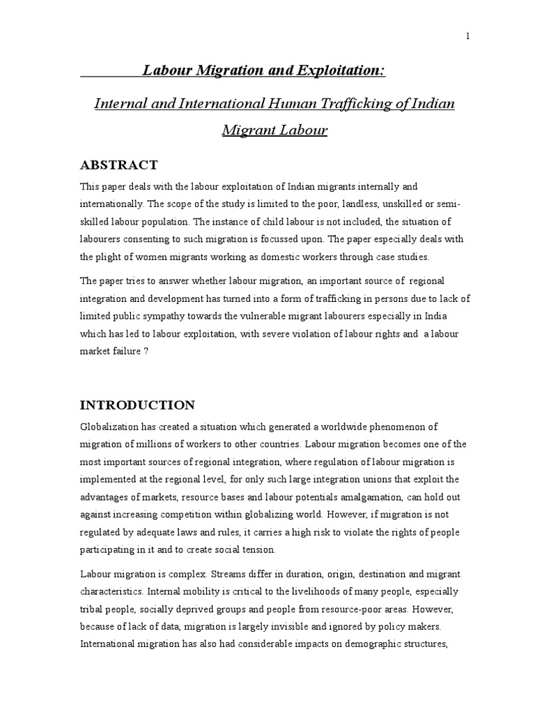 Research Paper | PDF | Human Trafficking | Migrant Worker