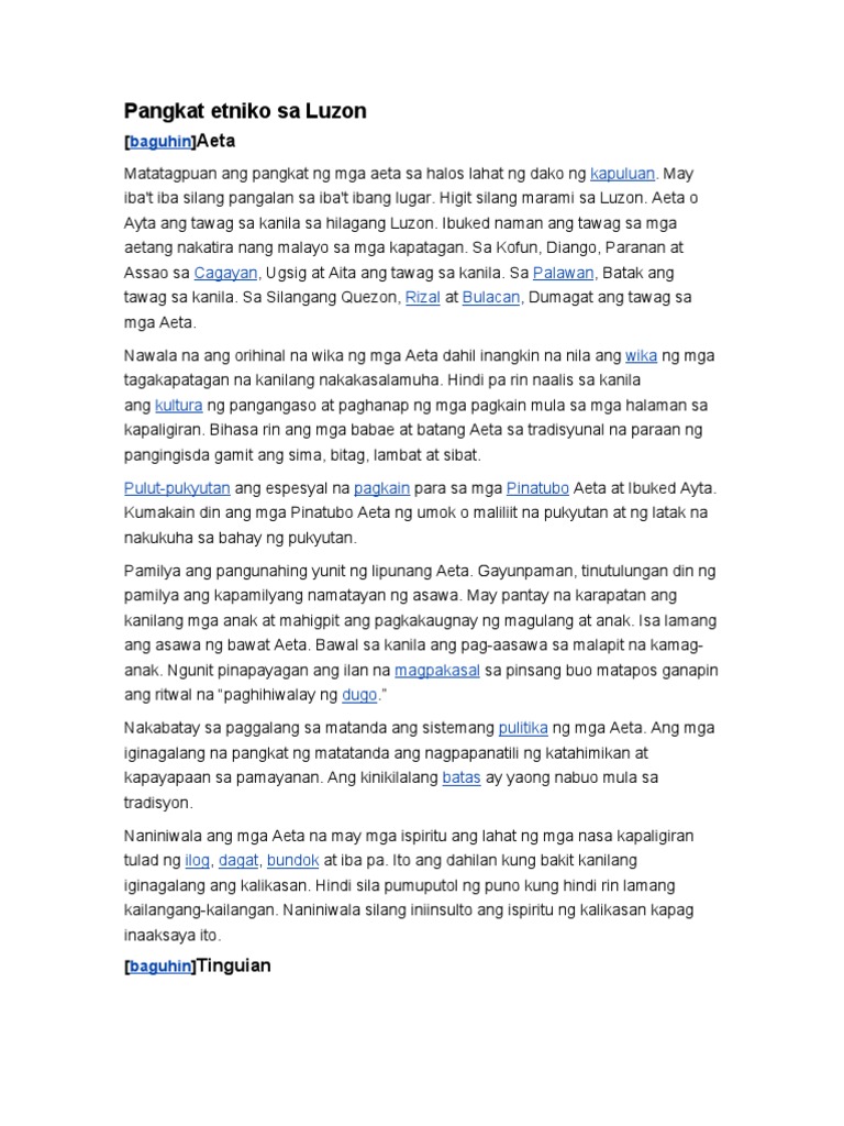 Pangkat Etniko Sa Luzon | PDF