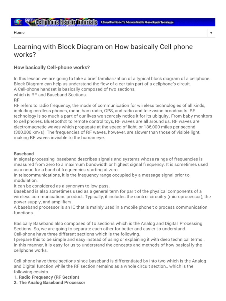 002 Learning With Block Diagram On How Basically Cell-Phone Works ...