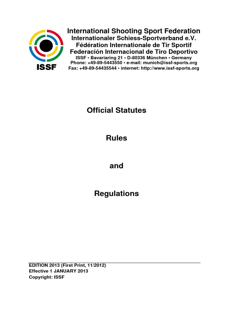 Issf Rule Book 2013 1st English | PDF | Committee | United Nations ...
