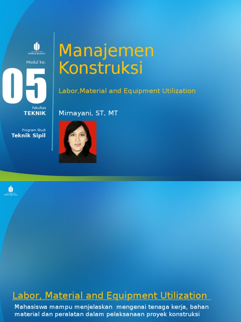 5 Labor, Material and Equipment Utilization | PDF