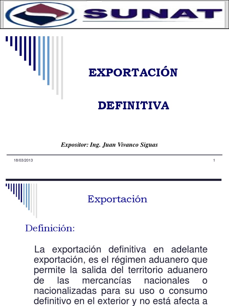 Exportacion Definitiva | PDF | aduana | Comercio