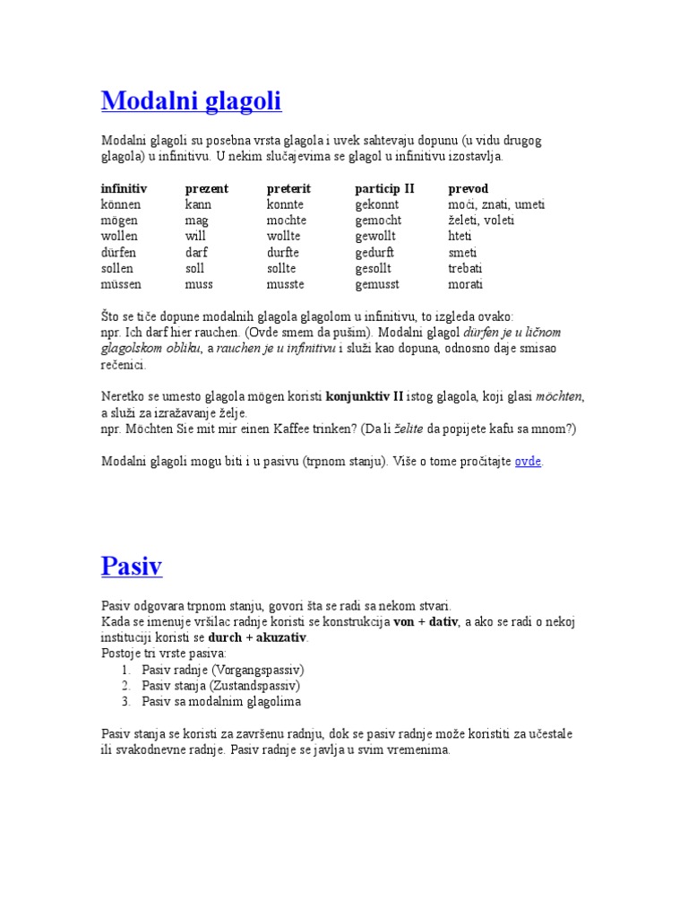 Modalni Glagoli | PDF
