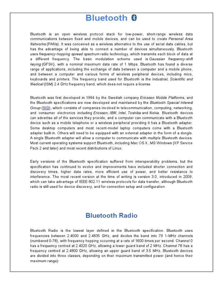 Bluetooth | PDF | Bluetooth | Wireless