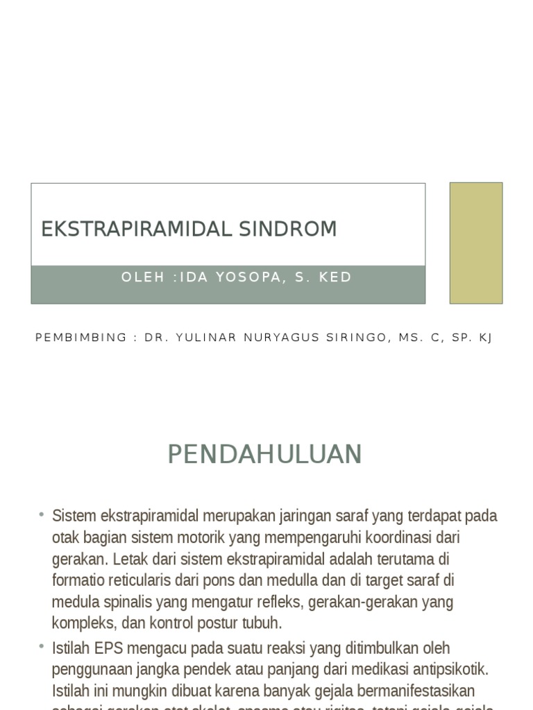 EPS (Ekstrapiramidal Syndroma) | PDF