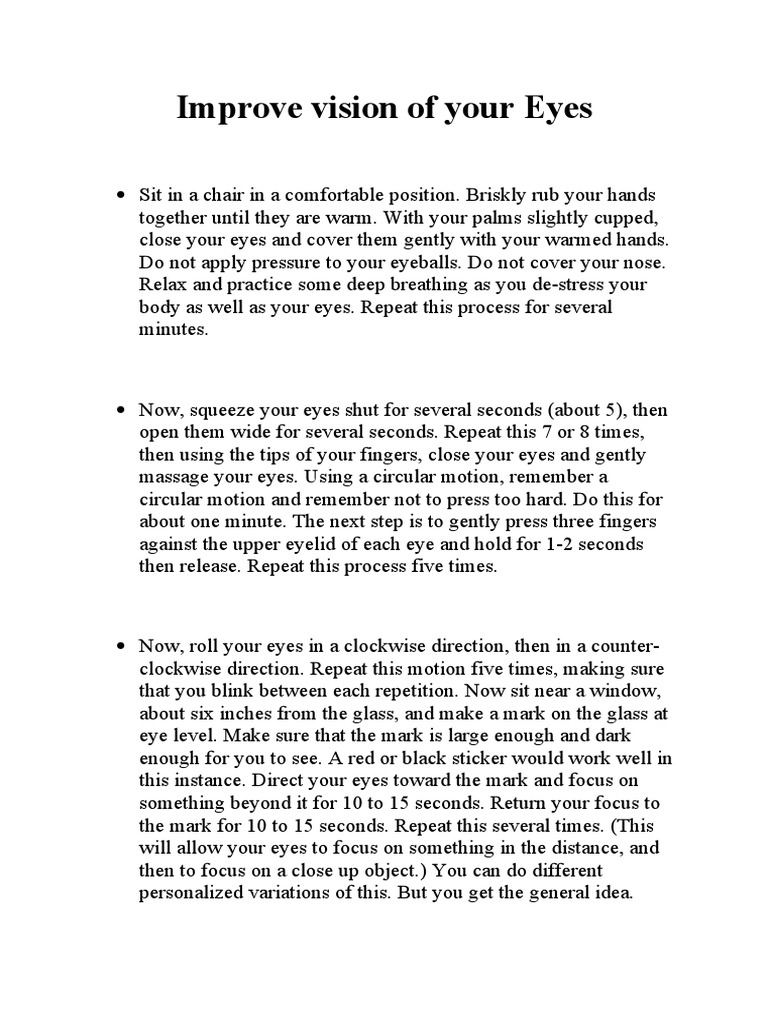 Improve Vision of Eyes | PDF