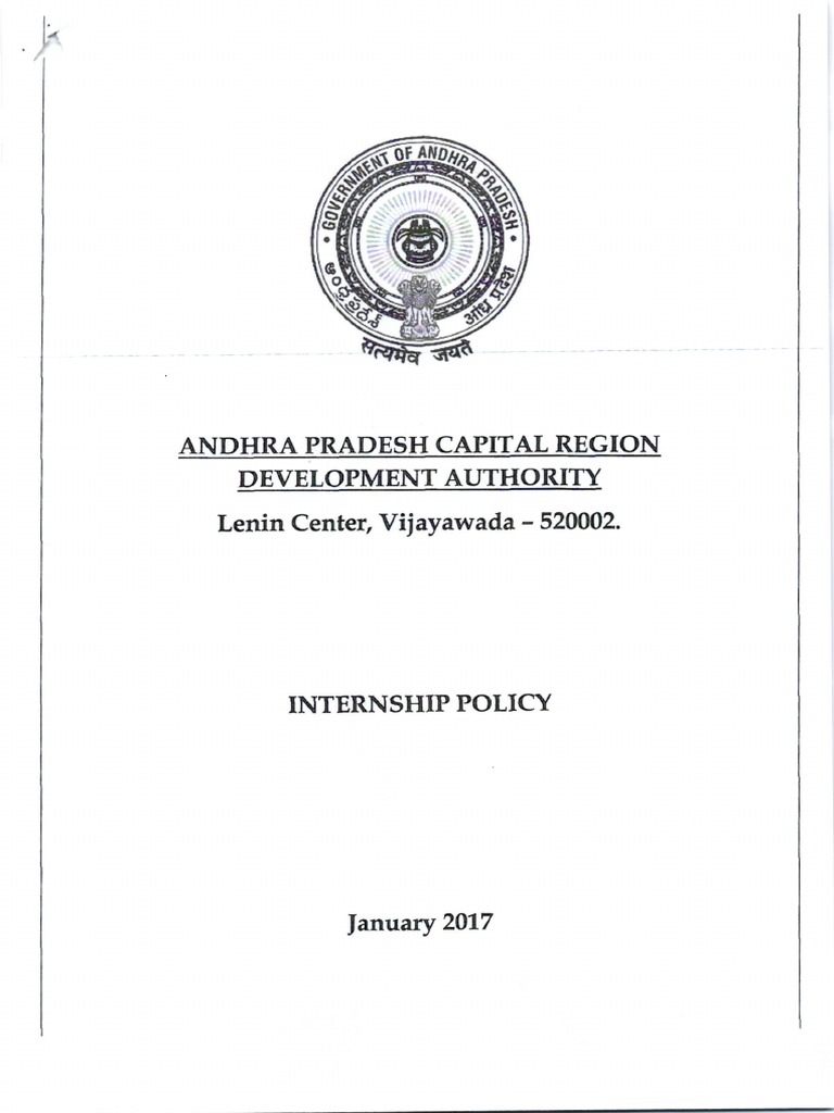 01-APCRDA Internship Policy | PDF | Internship | Job Hunting