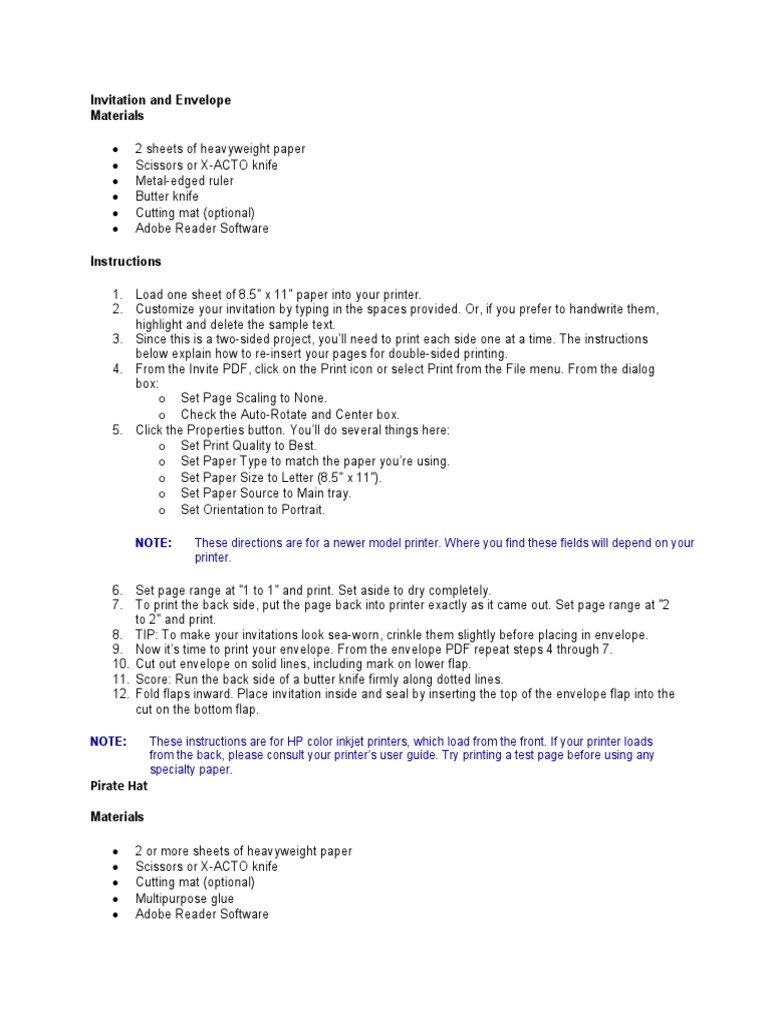 Invite and Env Instruction | PDF | Printer (Computing) | Icon (Computing)