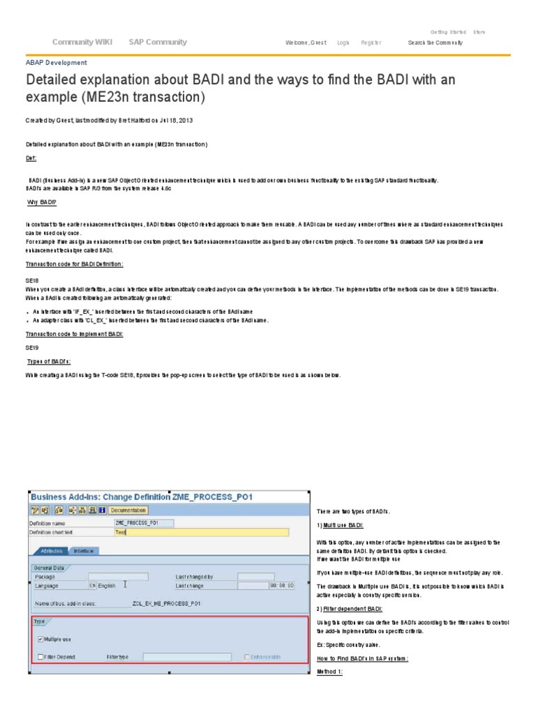 Detailed Explanation About Badi And The Ways To Find The Badi With An Example Me23n Transaction 
