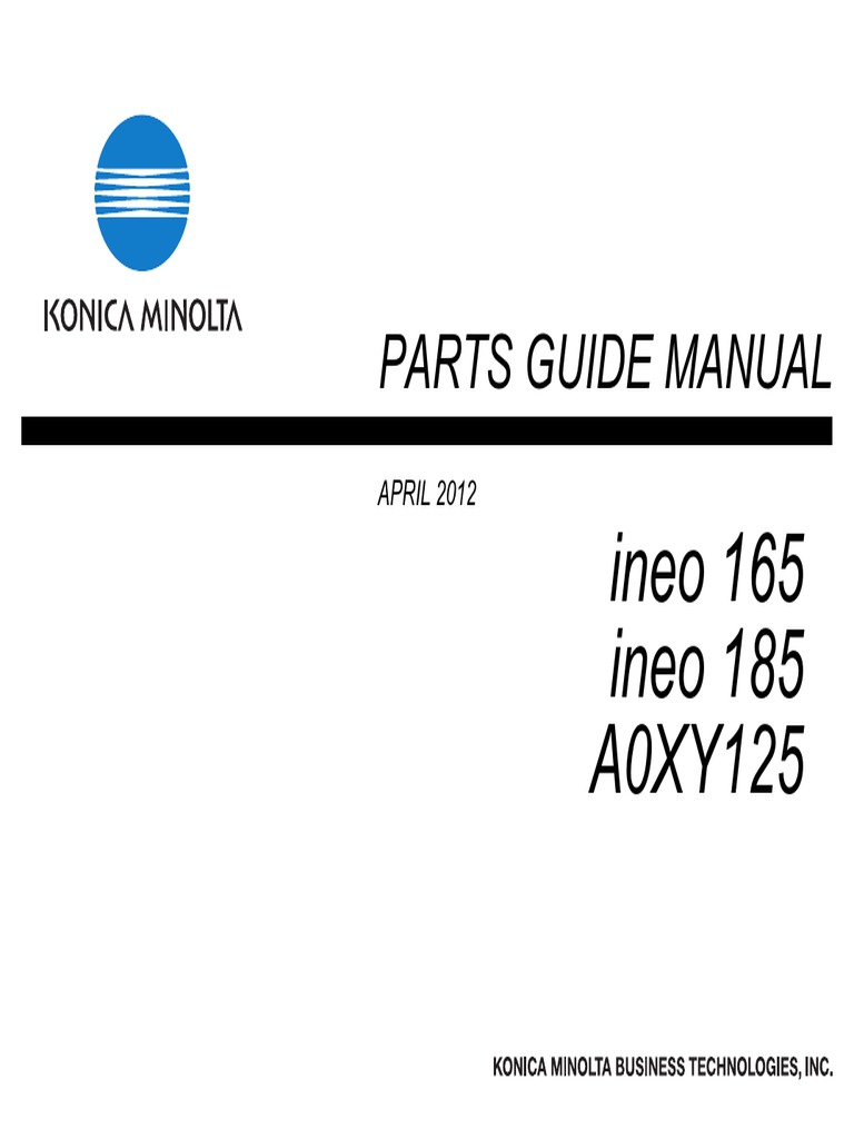 Ineo 165 185 Parts | PDF | Equipment | Machines
