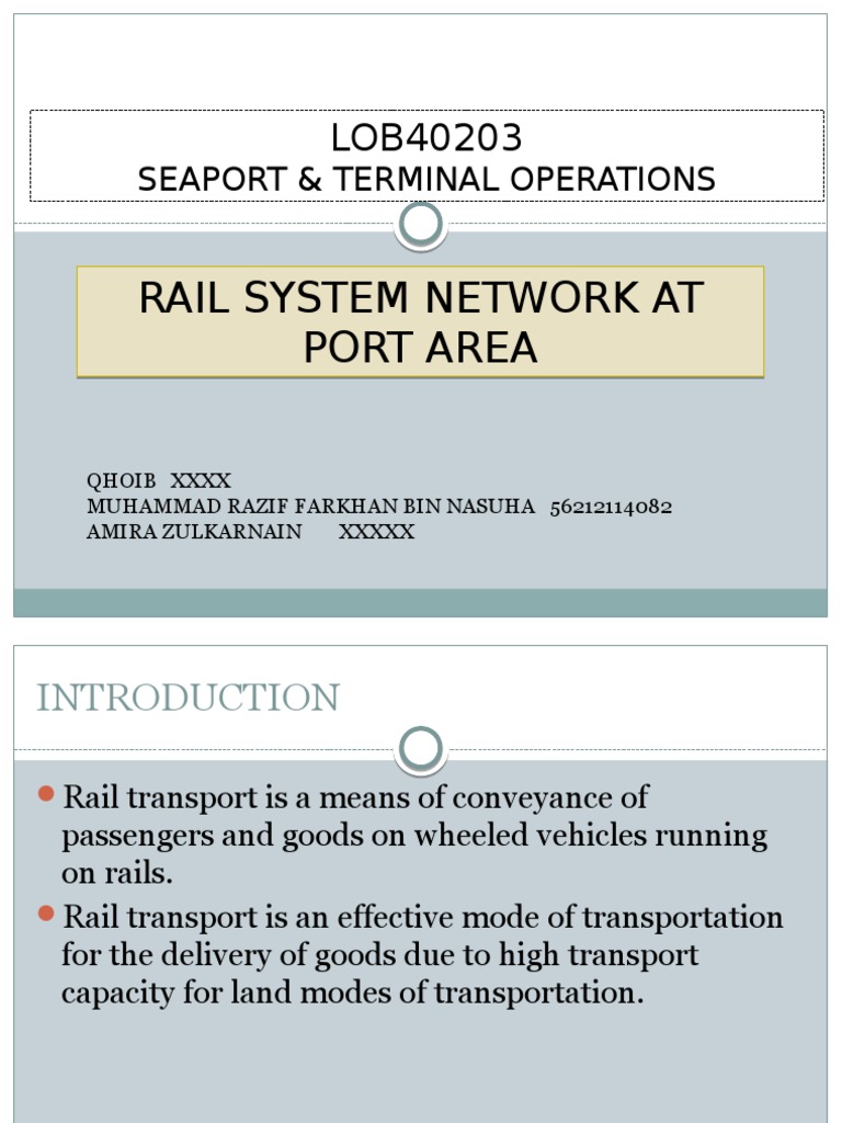 Rail System Network at Port Area | PDF
