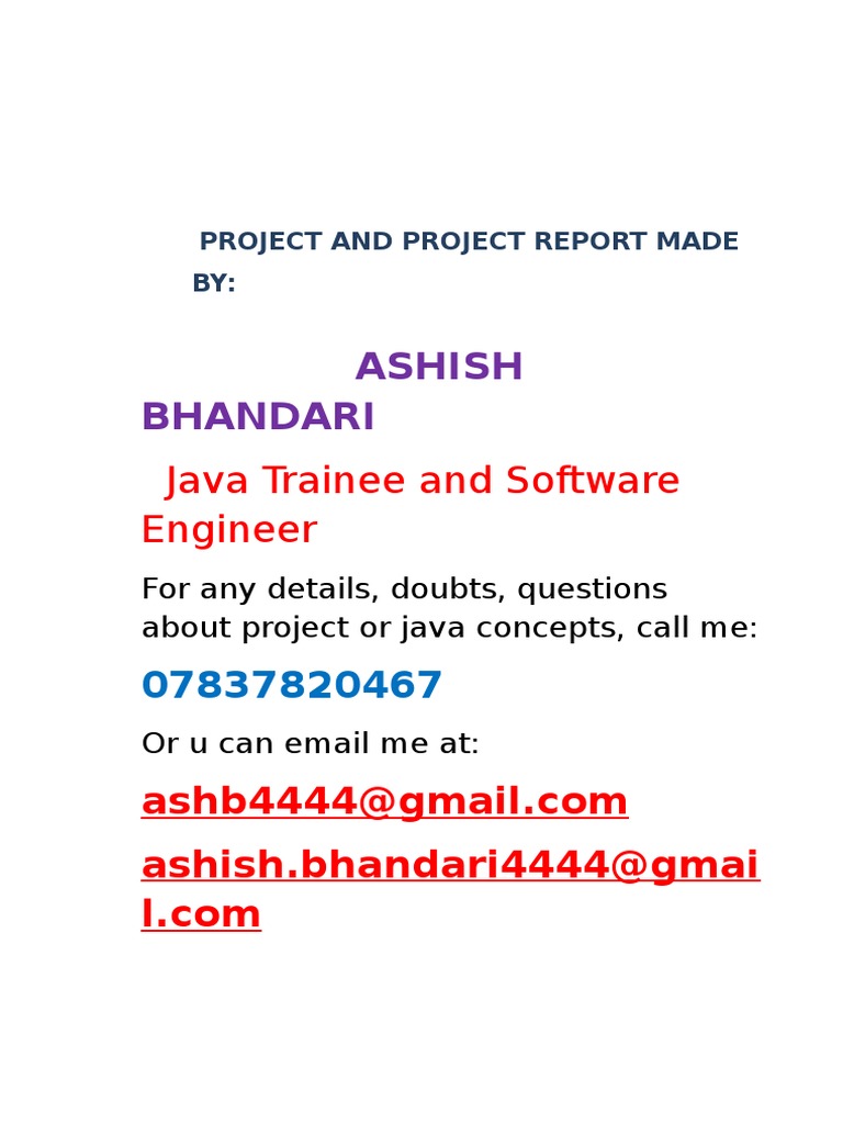 Ashish Bhandari: Java Trainee and Software Engineer | PDF | Cascading Style Sheets | Enterprise ...