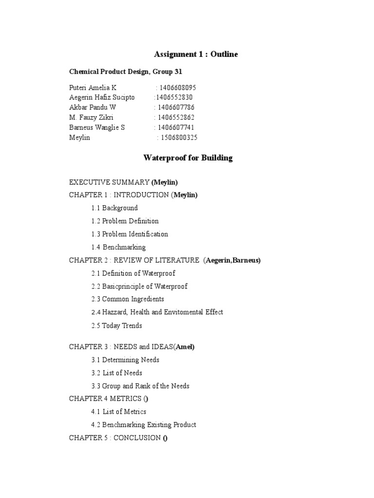 Assignment 1 Outline | PDF