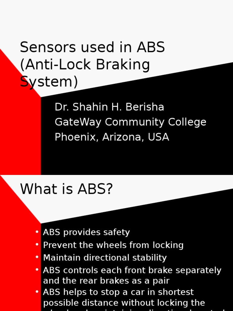 Sensors Used in ABS | PDF | Anti Lock Braking System | Mechanical ...