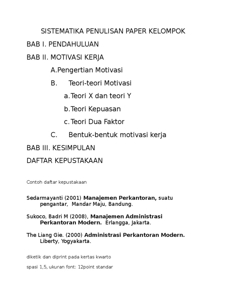 Sistematika Penulisan Paper | PDF
