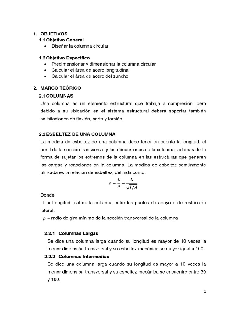 Diseño de Columnas Circulares de Concreto | PDF | Pandeo | Hormigón