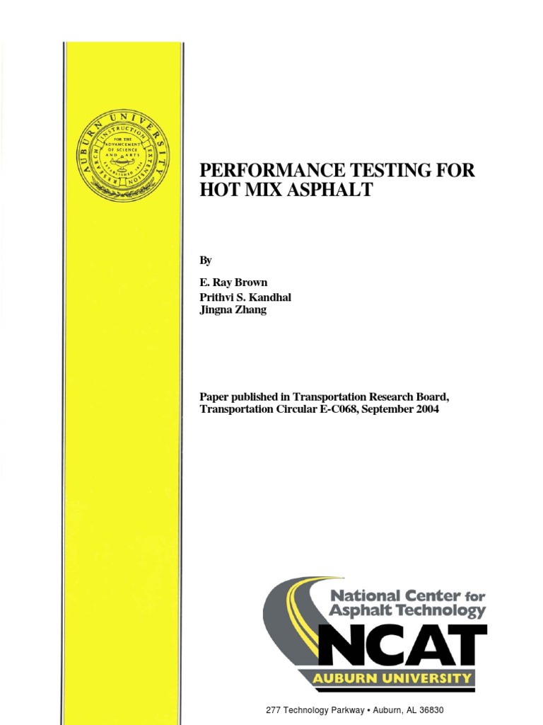 Performance Testing For Hot Mix Asphalt | PDF | Fracture | Road Surface