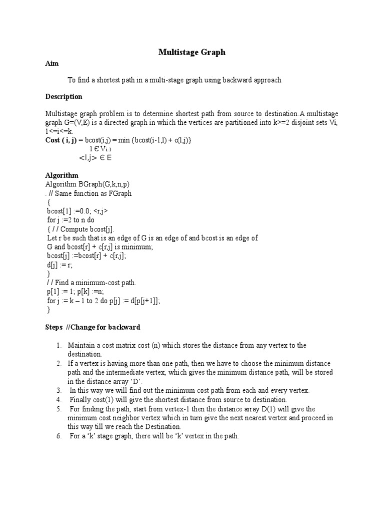 Multistage Backward | PDF | Vertex (Graph Theory) | Mathematical Relations