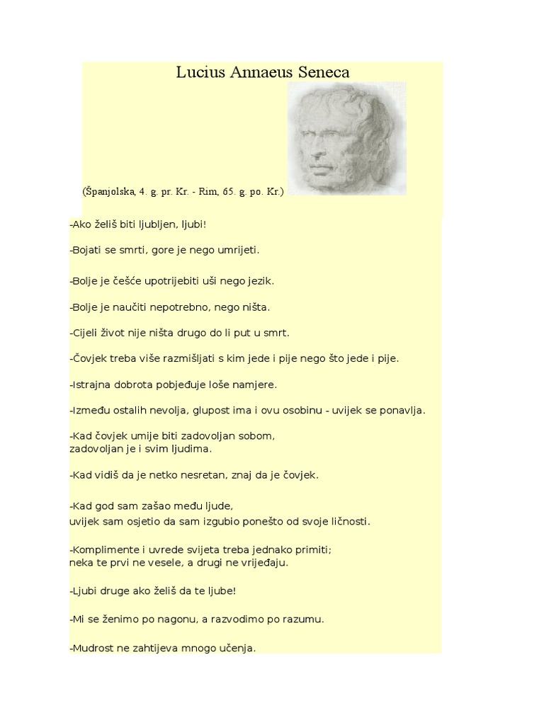 Lucius Annaeus Seneca SENEKA CITATI | PDF