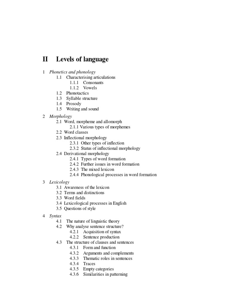 Levels of Language | PDF | Syllable | Vowel