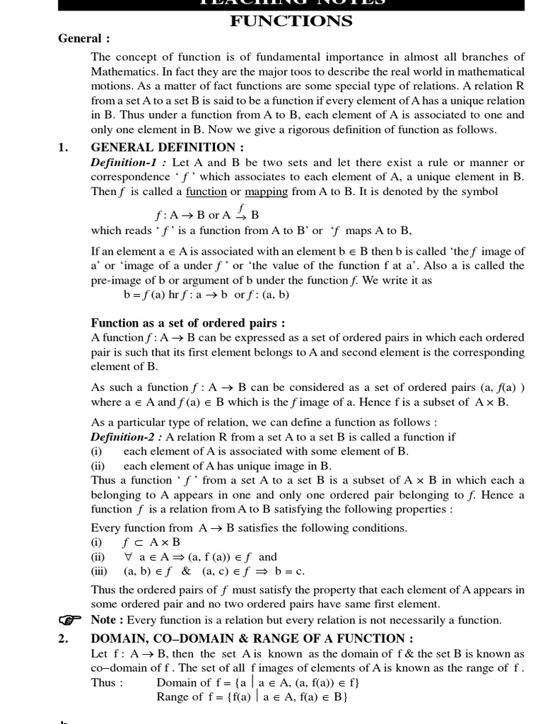 Function | PDF | Function (Mathematics) | Mathematical Analysis