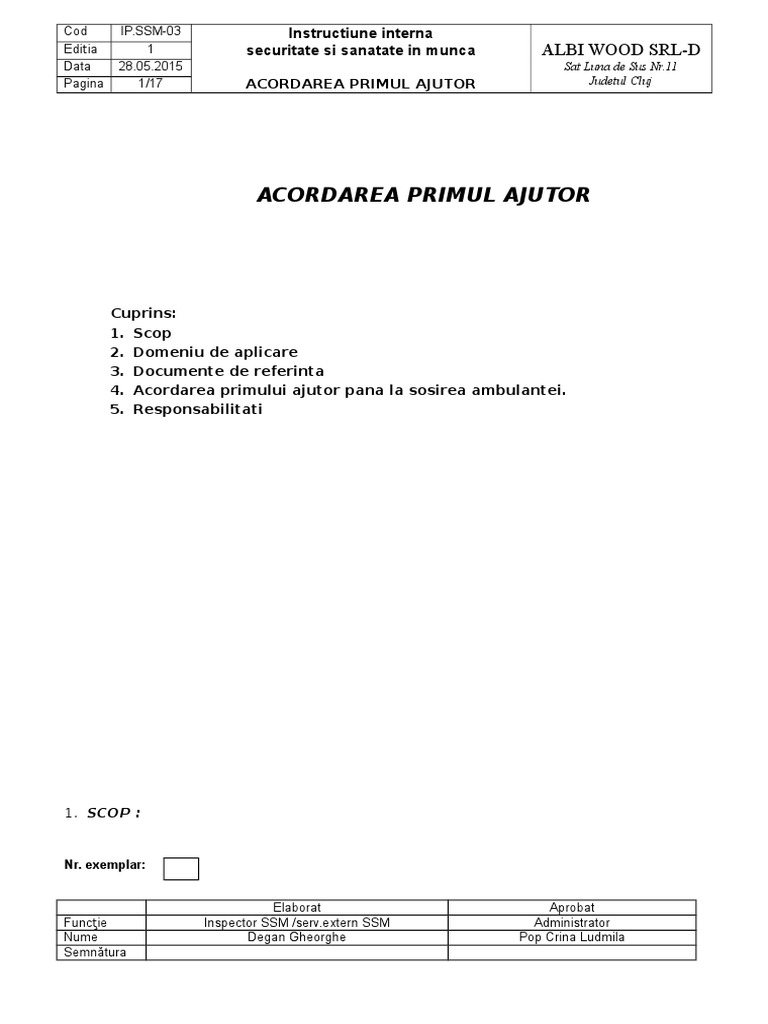 IP - SSM 03 - Acordare Prim Ajutor | PDF