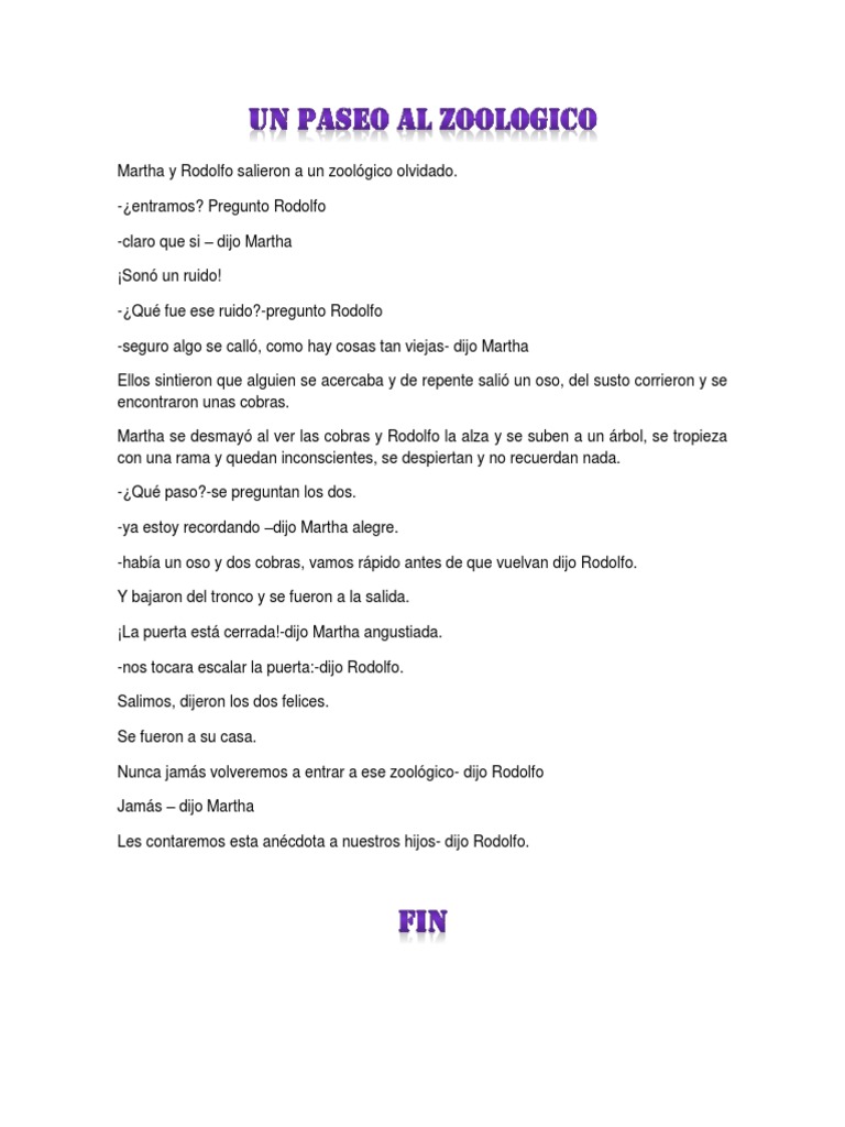 Un Paseo Al Zoologico | PDF