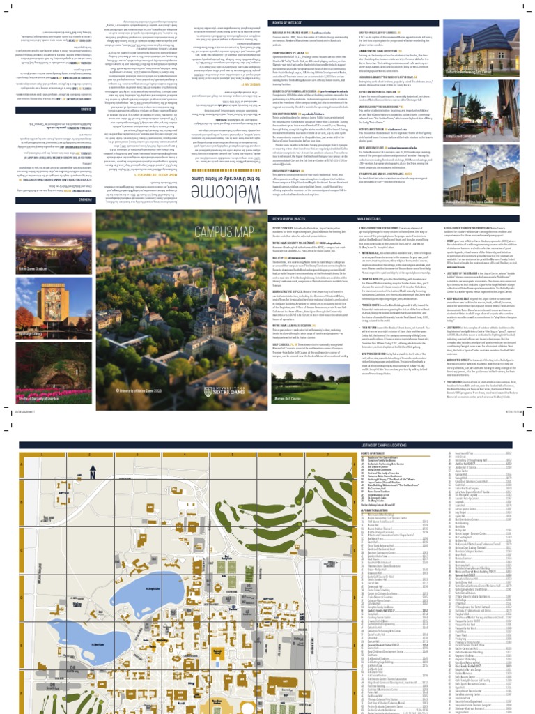 Campus Map - Notre Dame | PDF | University Of Notre Dame | Religious ...
