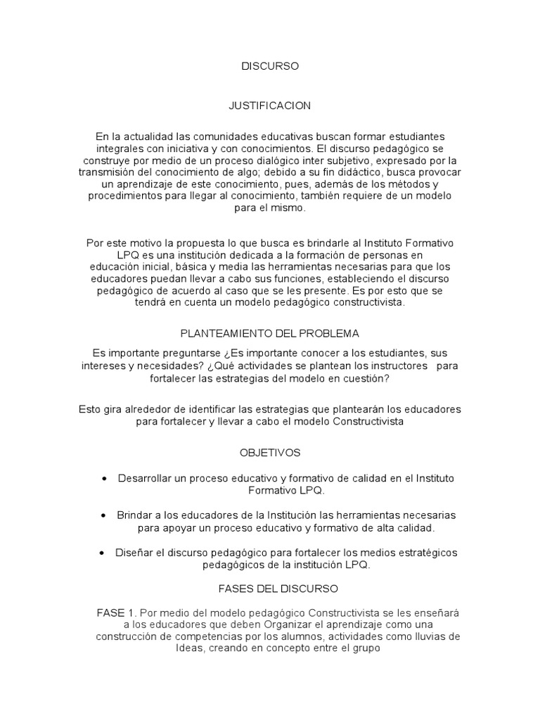 Discurso Sena | PDF | Constructivismo (filosofía de la educación) | Conocimiento